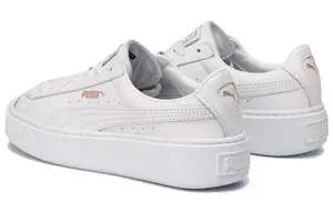 PUMA Basket Platform Metallic Sneakers - White/gold