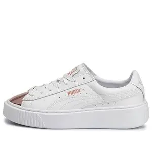 PUMA Basket Platform Metallic Sneakers - White/gold