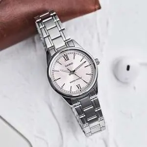 Casio Quartz Analog Timepiece - Silverpink
