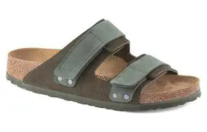 BIRKENSTOCK Uji Nubuck Suede Leather Sandals - Green