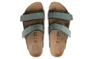 BIRKENSTOCK Uji Nubuck Suede Leather Sandals - Green