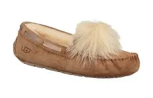 UGG Dakota Pom Pom Slip-on Slipper - Brown