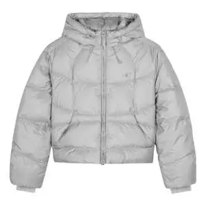 NEW BALANCE Hooded Short Down Jacket - Silver