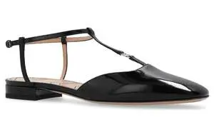 Gucci Flat Ballerina Flats With T-strap - Black