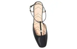 Gucci Flat Ballerina Flats With T-strap - Black