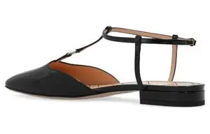Gucci Flat Ballerina Flats With T-strap - Black