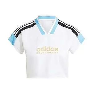 Adidas Tiro Cut 3-stripes Cropped T-shirt - White/blue