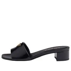 Prada PRADA Saffiano Patent Leather Sandals Black