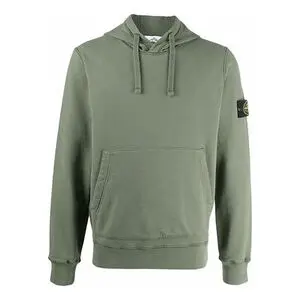 Stone Island Logo Patch Hoodie - Green
