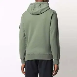 Stone Island Logo Patch Hoodie - Green
