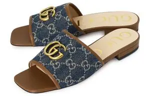 Gucci Gg Denim Slide Sandals - Default Color