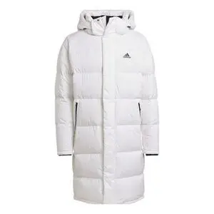Adidas Puffy Long Hooded Down Jacket - White