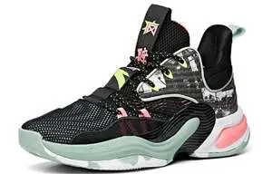ANTA Shock The Game High-top Sneakers - Black/pink/green