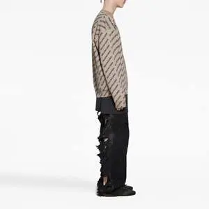 Balenciaga Allover Logo Fine Knit Sweater
