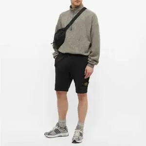 Stone Island Garment Dyed Sweat Shorts - Black