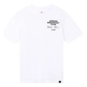 JORDAN Minimalistic Alphabet Printing Round Neck Casual Short Sleeve White T-shirt - Default Color
