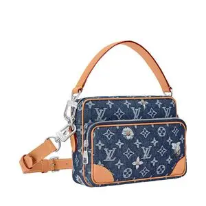 LOUIS VUITTON Monogram Flowers Denim Bag