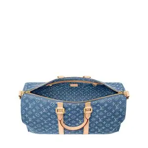 LOUIS VUITTON Keepall Bandoulière 45 Monogram Denim Duffle Bag