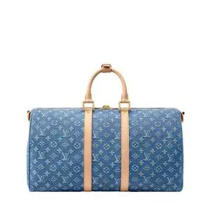 LOUIS VUITTON Keepall Bandoulière 45 Monogram Denim Duffle Bag