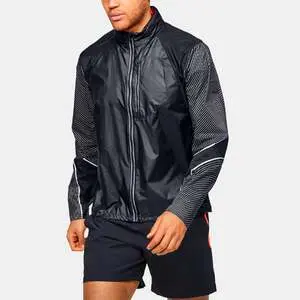 Under Armour Run Impasse Reflect Stripe Pattern Stand Collar Zip-up Jacket
