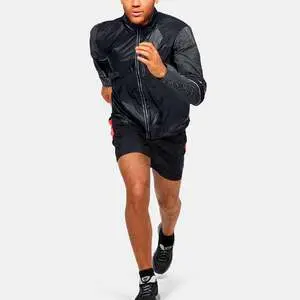 Under Armour Run Impasse Reflect Stripe Pattern Stand Collar Zip-up Jacket