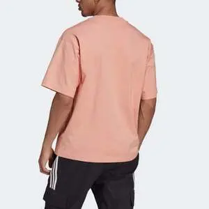 Adidas Originals Solid Color Loose Sports Short Sleeve - Pink
