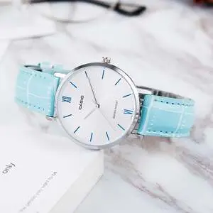Casio Quartz Waterproof Analog Leather Watch - Light