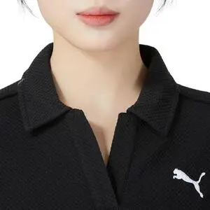 PUMA Her Polo Shirt Textured Cropped Polo