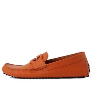 Gucci Interlocking G Leather Flats - Orange