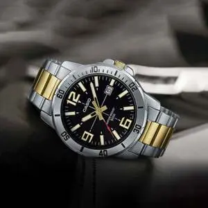 Casio Stainless Steel Link Quartz Waterproof Analog Watch - Silver