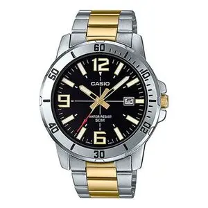 Casio Stainless Steel Link Quartz Waterproof Analog Watch - Silver