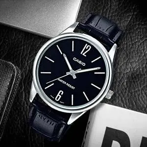 Casio Quartz Analog Watch With Leather Strap