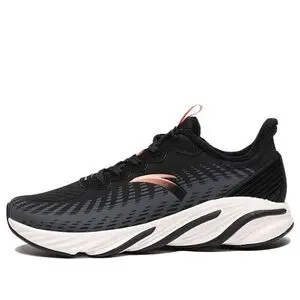 ANTA Leather Running Shoes - Black/white/orange