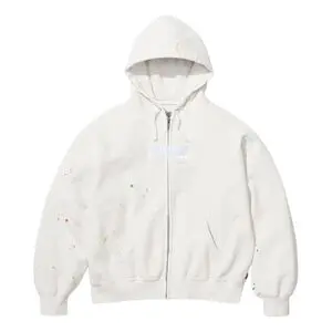 Supreme X Mm6 Maison Margiela Box Logo Zip Up Hooded Sweatshirt - White