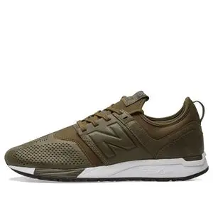 NEW BALANCE 247 Leather Sneakers - Olive Green