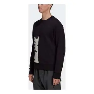 Adidas Y-3 Logo Printing Long Sleeve Pullover - Black