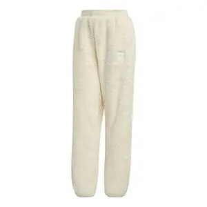 Adidas Essentials+ Fluffy Teddy Jogger Pants - Wonder White