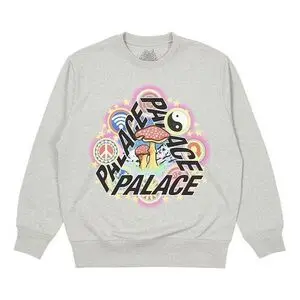 PALACE Bun 5g Crew Sweater - Grey