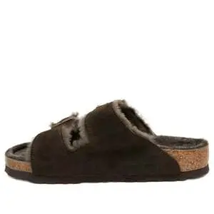 BIRKENSTOCK Arizona Shearling Suede Leather Sandals - Brown