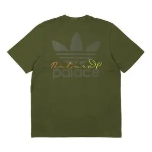 Adidas Originals X Palace Crossover Ss22 Ss22 Back Logo Printing Short Sleeve Green T-shirt - Wild Pine