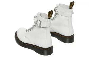 Dr. Martens Pascal Chain Leather Lace Up Boot - White