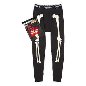 Supreme X Hanes Bones Thermal Pant - Black