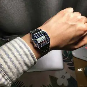 Casio Digital Stainless Steel Bracelet Watch