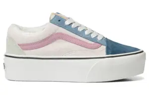 VANS Old Skool Pig Suede Sherpa Stackform Low Top Sneakers - White/blue