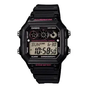 Casio Digital Watch With Stainless Steel Back - Black