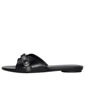 Balenciaga Cagole Flat Sandals - Black