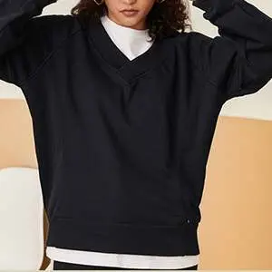 CONVERSE V-neck Loose Knit Hoodie