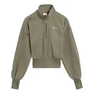 Adidas X Moon Boot Leggrn Crop Half Zip Sweatshirt - Green