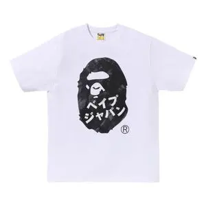 A BATHING APE Head Ink Painting Tee - White