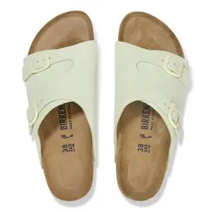 BIRKENSTOCK Suede Leather Sandals - Green/tan